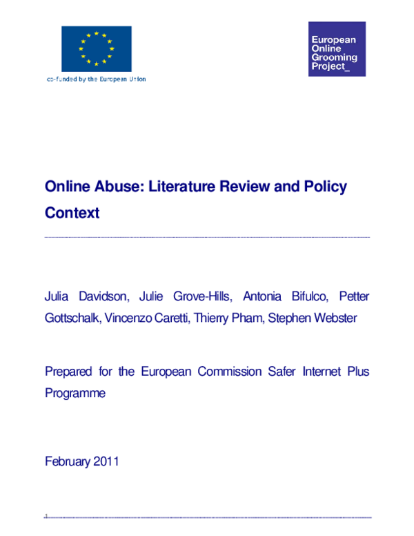 (PDF) Online Abuse: Literature Review and Policy Context