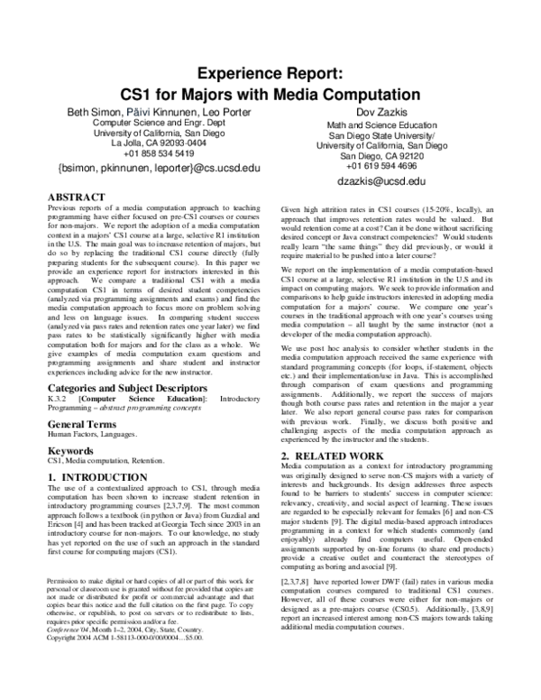 (PDF) Experience report
