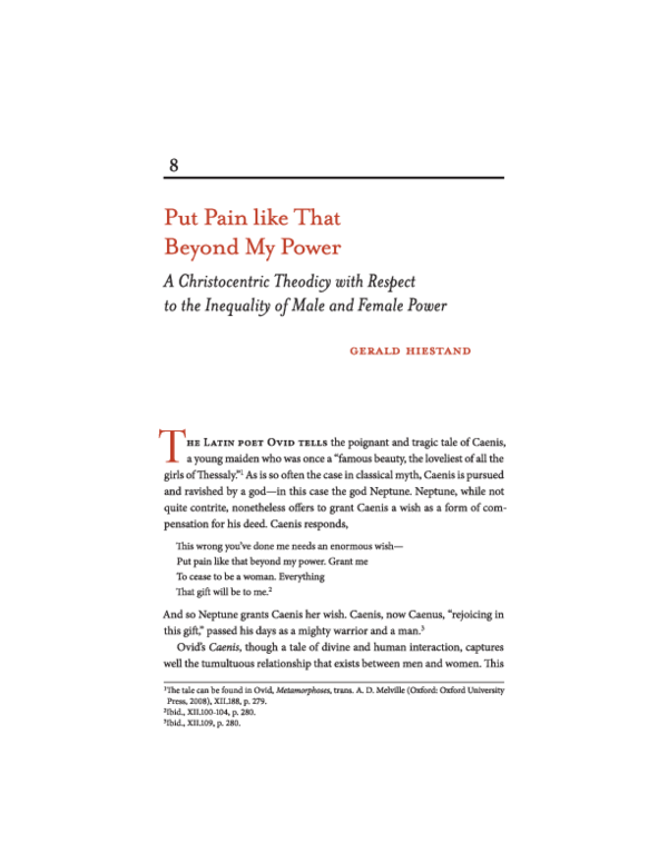 (PDF) Put Pain Like That Beyond My Power: A Christocentric Theodicy ...