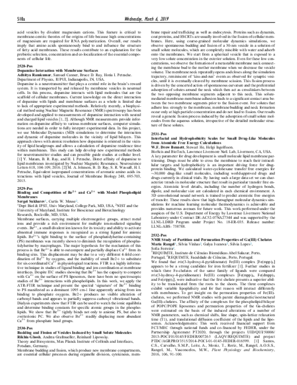 (PDF) Binding and Competition of Be2+ and Ca2+ with Model Phospholipid Membranes | Sergei ...