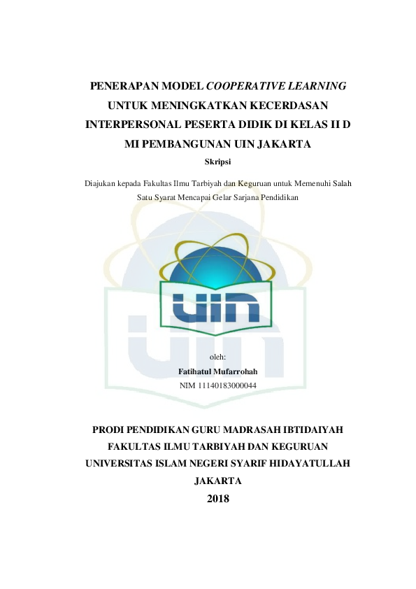 (PDF) Penerapan Model Cooperative Learning Untuk Meningkatkan Kecerdasan Interpersonal Peserta ...