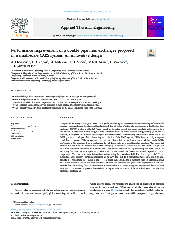 (PDF) Performance improvement of a double pipe heat exchanger proposed ...