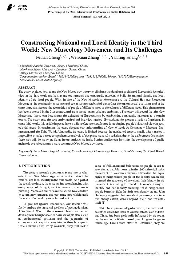 (PDF) Constructing National and Local Identity in the Third World: New ...