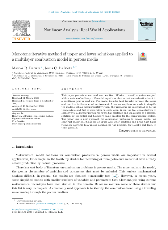 Pdf Monotone Iterative Method Of Upper And Lower Solutions Applied To