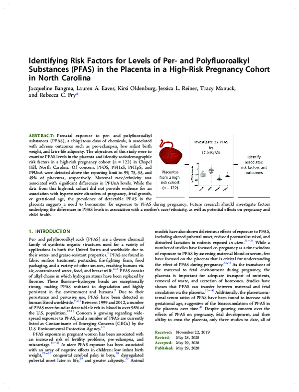 (PDF) Identifying Risk Factors for Levels of Per- and Polyfluoroalkyl ...