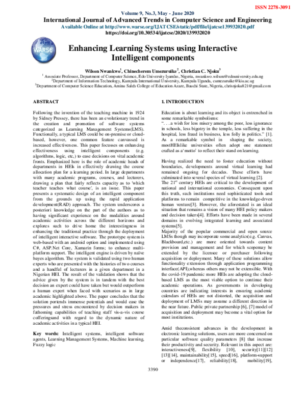 (PDF) Enhancing Learning Systems using Interactive Intelligent components