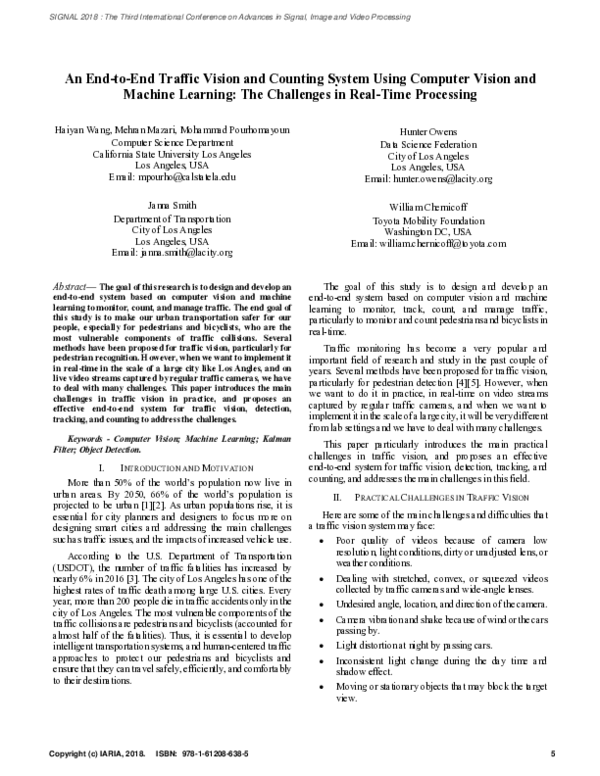 (PDF) An End-to-End Traffic Vision and Counting System Using Computer ...