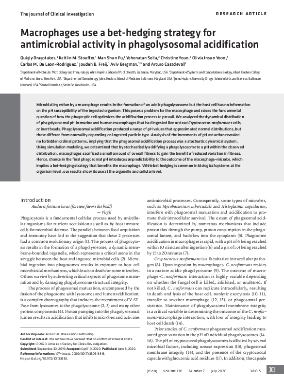 (PDF) Macrophages use a bet-hedging strategy for antimicrobial activity ...