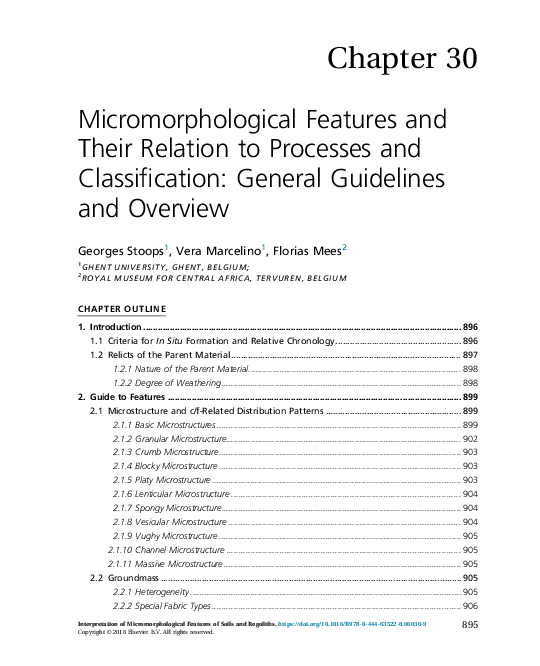 (PDF) Interpretation of micromorphological features of soils and regoliths