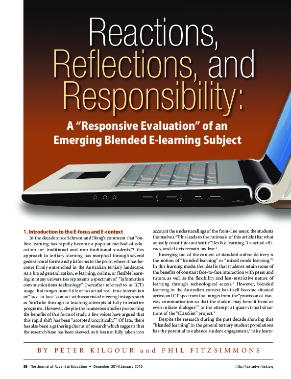 (PDF) Reactions, Reflections and Responsibility: A 'Responsive ...