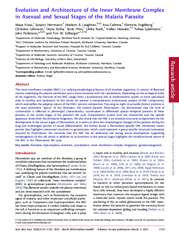 Pdf Evolution And Architecture Of The Inner Membrane Complex In