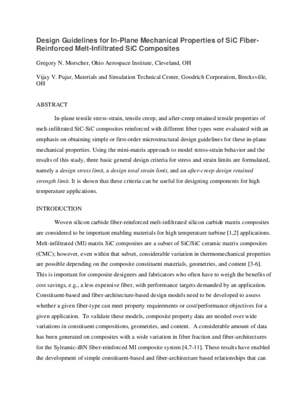 (PDF) Design Guidelines for In-Plane Mechanical Properties of SiC Fiber ...