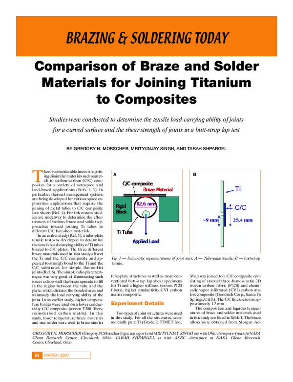 (PDF) Comparison of braze and solder materials for joining titanium to ...