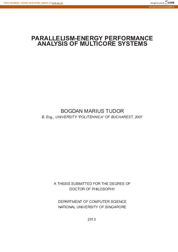 Pdf Parallelism Energy Performance Analysis Of Multicore Systems 2659