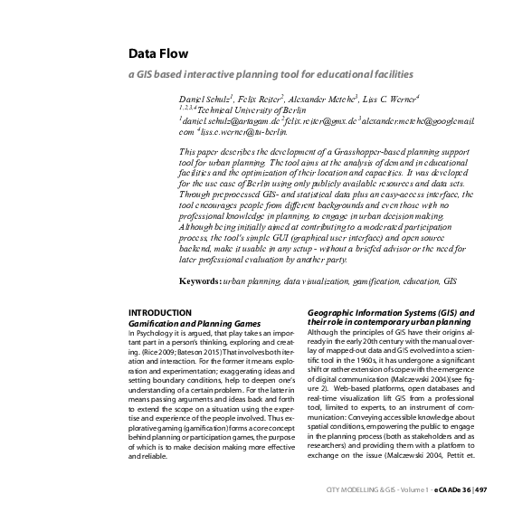 (PDF) Data Flow - a GIS based interactive planning tool for educational facilities | Alexander ...
