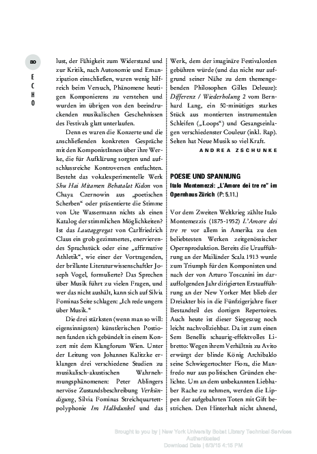 (PDF) Montemezzi „L’ amore dei tre re“ in Zürich