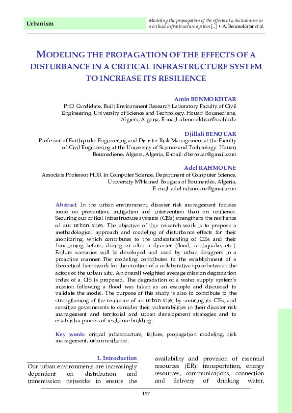 (PDF) Modeling the propagation of the effects of a disturbance in a ...