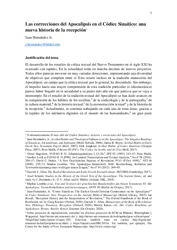 (PDF) Las correcciones del Apocalipsis en el Códice Sinaítico: una ...