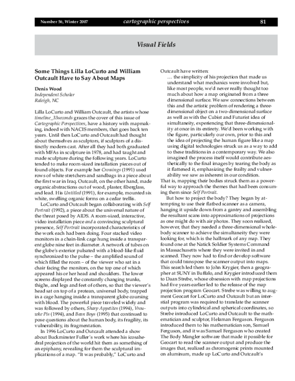 (PDF) Some Things Lilla LoCurto and William Outcault Have to Say About Maps