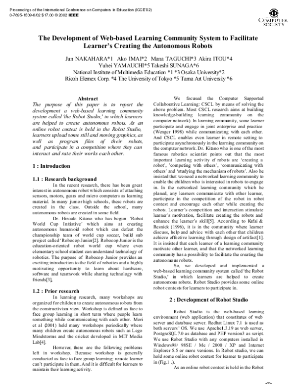(PDF) The Development of Web-Based Learning Community System to ...