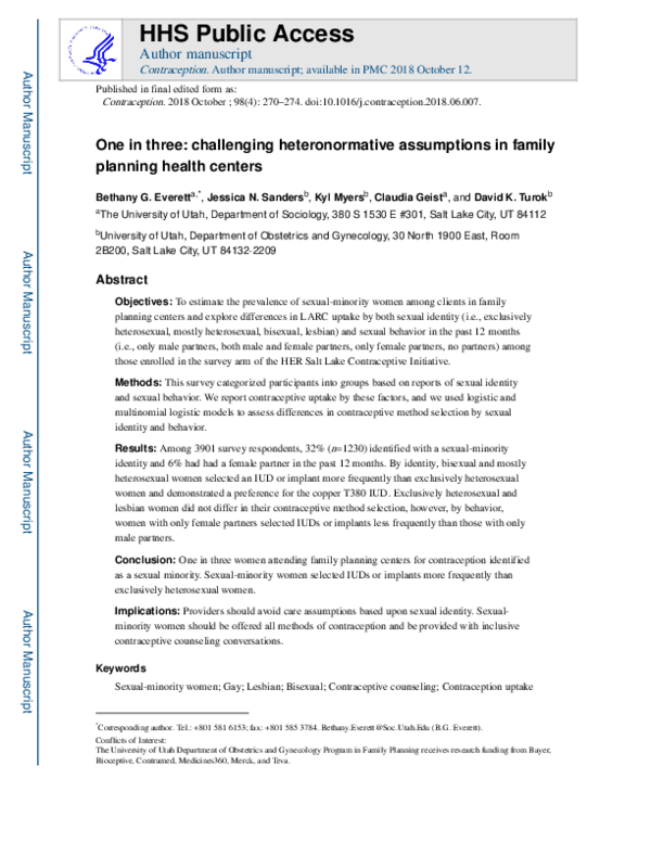 (PDF) One in three: challenging heteronormative assumptions in family ...