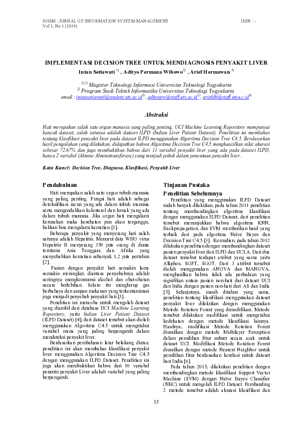 (PDF) Implementasi Decision Tree Untuk Mendiagnosis Penyakit Liver