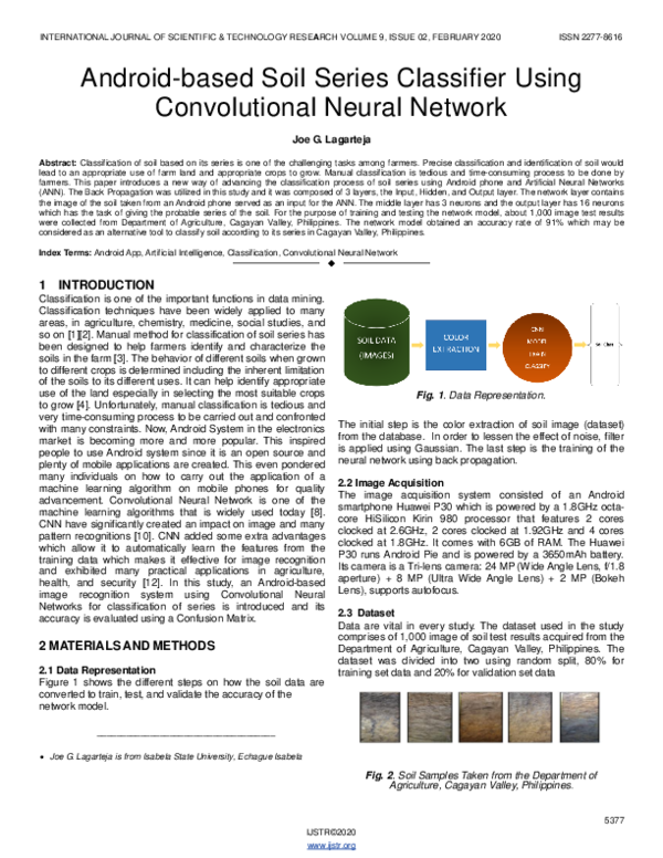 (PDF) Android-based Soil Series Classifier Using Convolutional Neural Network