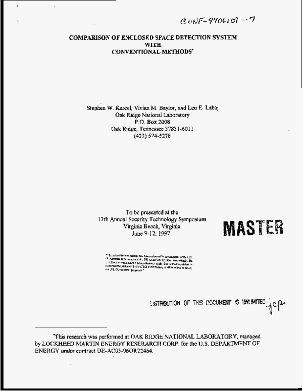 (PDF) Comparison of enclosed space detection system with conventional ...