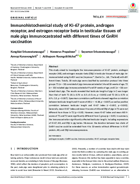 (PDF) Immunohistochemical study of Ki-67 protein, androgen receptor ...