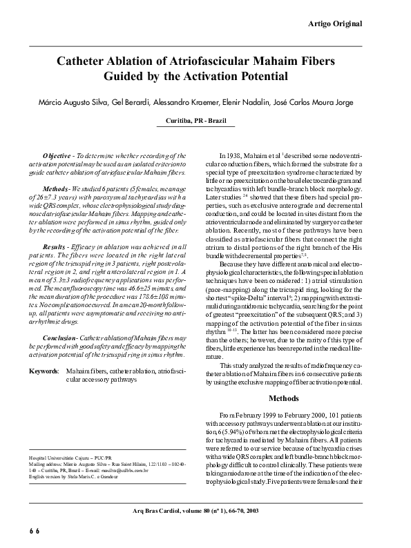 (PDF) Catheter ablation of atriofascicular Mahaim fibers guided by the ...