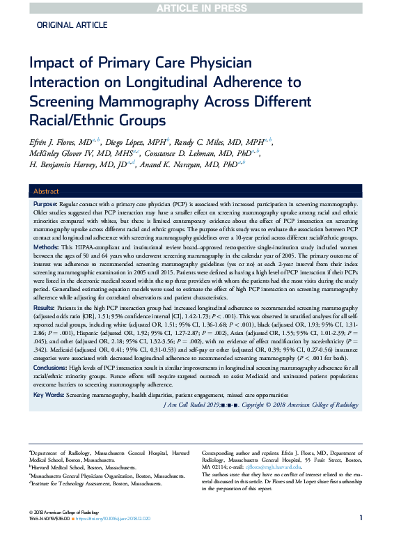 (PDF) Impact of Primary Care Physician Interaction on Longitudinal ...
