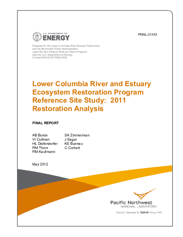 (PDF) Assessing Wetland Restoration in the LCRE