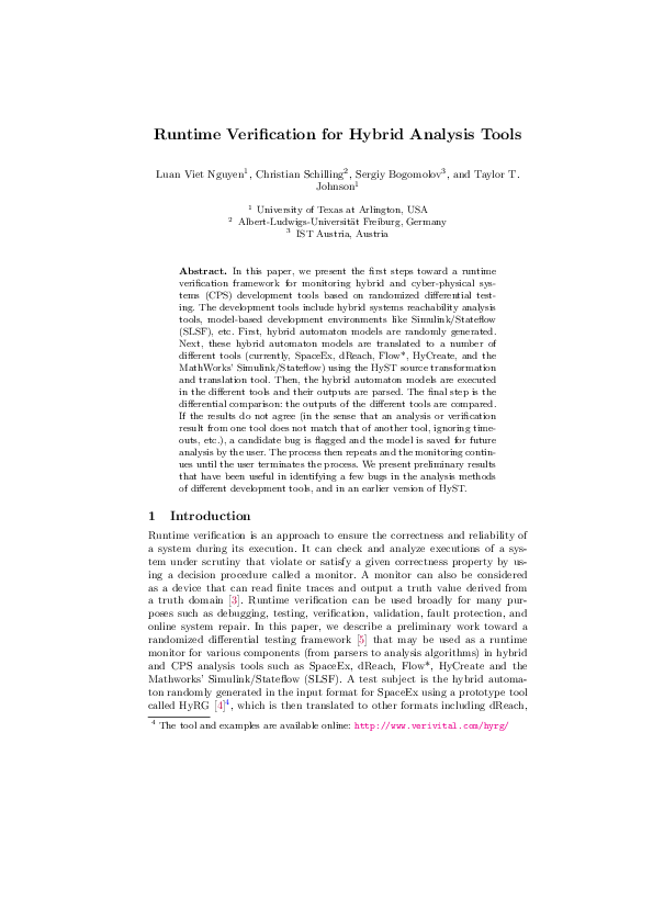 Pdf Runtime Verification For Hybrid Analysis Tools