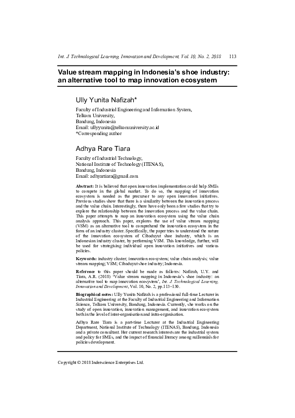 (PDF) Value stream mapping in Indonesia's shoe industry: an alternative ...
