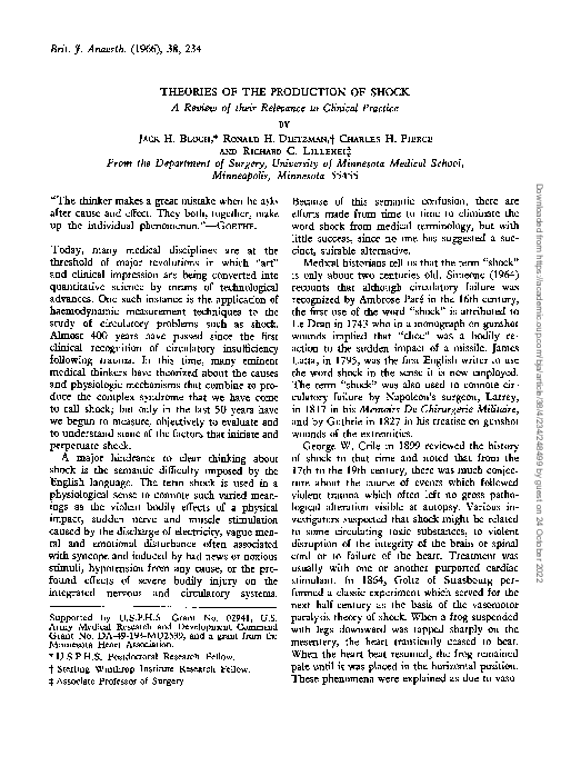 (PDF) Theories of the Production of Shock