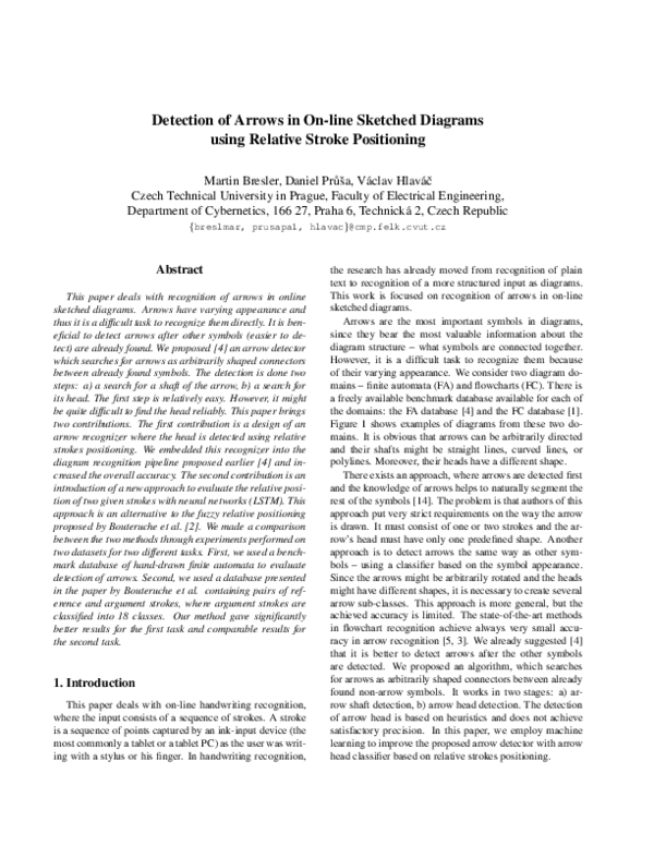 (PDF) Detection of Arrows in On-Line Sketched Diagrams Using Relative ...