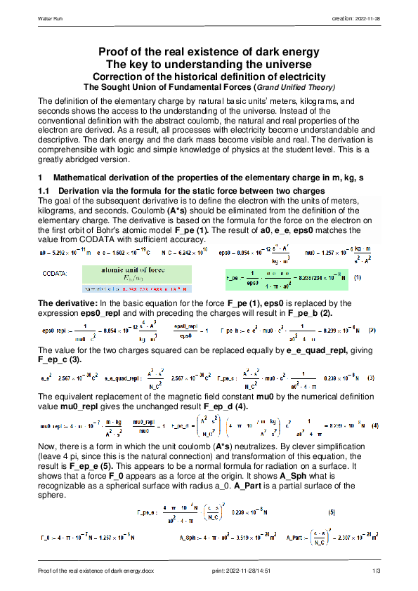 (PDF) Proof of the real existence of dark energy