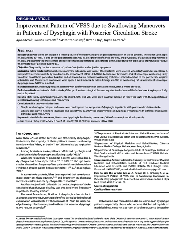 (PDF) Improvement Pattern of VFSS due to Swallowing Maneuvers in ...