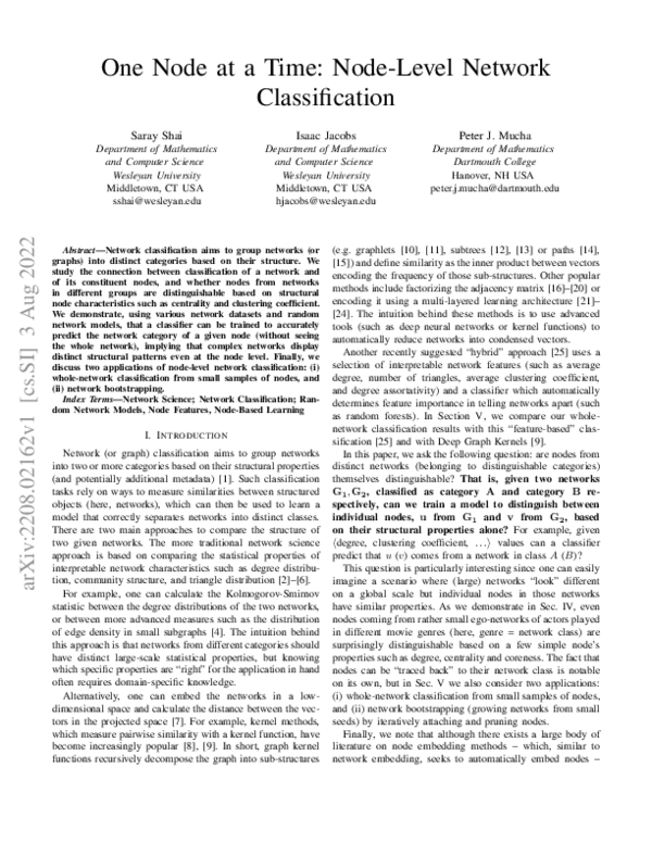 (PDF) Node-Level Classification in Complex Networks