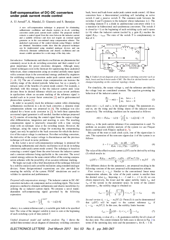 (PDF) Self-compensation of DC–DC converters under peak current mode ...