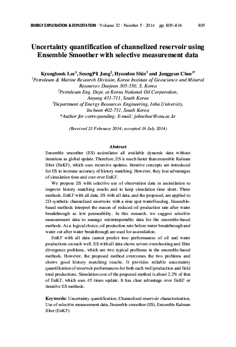 (PDF) Uncertainty Quantification of Channelized Reservoir Using Ensemble Smoother with Selective ...