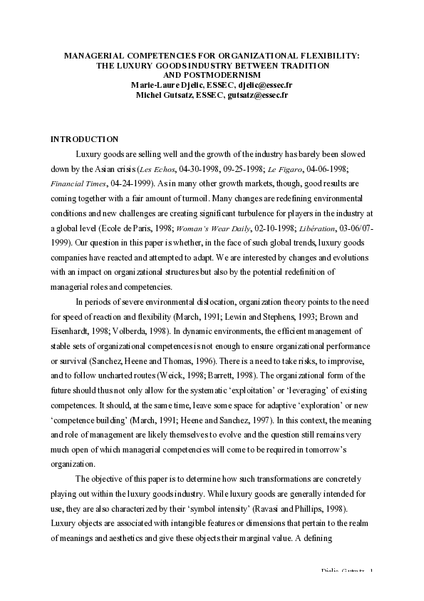 (PDF) Managerial Competencies for Organizational Flexibility