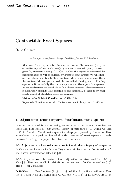 (PDF) Contractible Exact Squares
