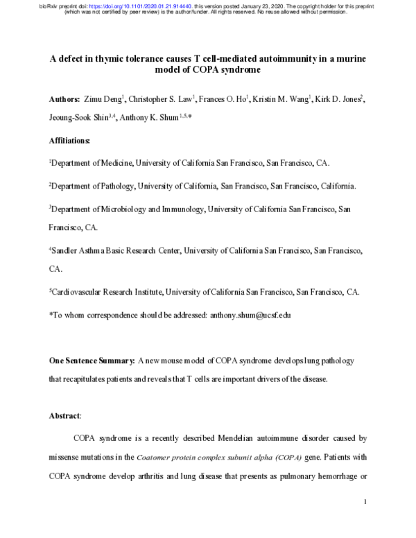 (PDF) A defect in thymic tolerance causes T cell-mediated autoimmunity ...