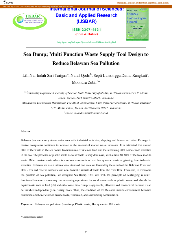(PDF) Sea Dump; Multi Function Waste Supply Tool Design to Reduce ...