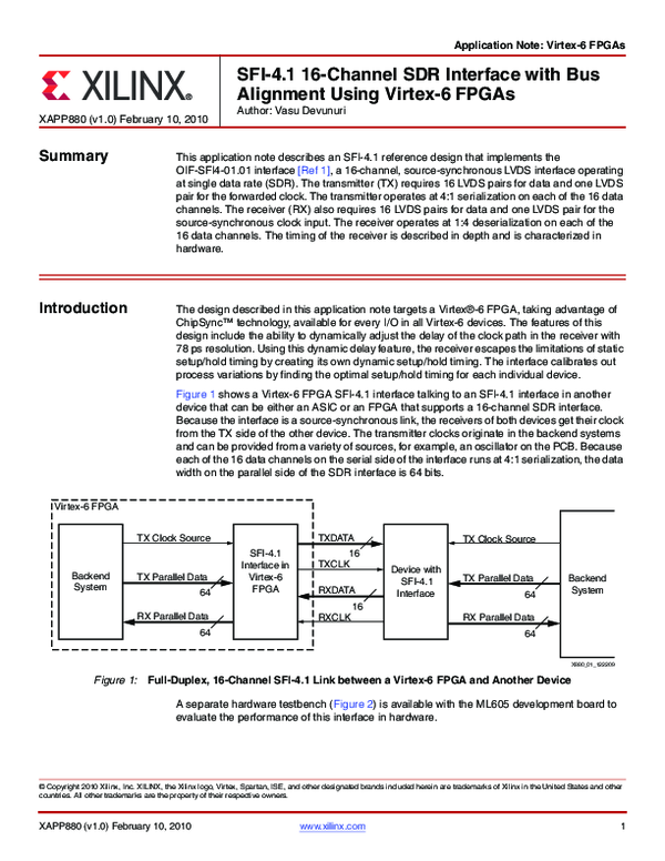 (PDF) SFI-4.1 16-Channel SDR Interface with Bus Alignment Using Virtex ...