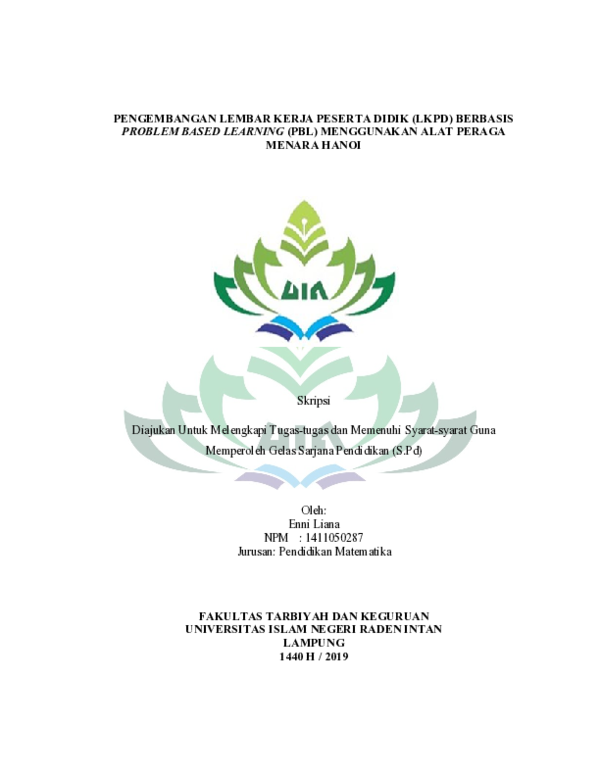(PDF) Pengembangan Lembar Kerja Peserta Didik (LKPD) Berbasis Problem ...
