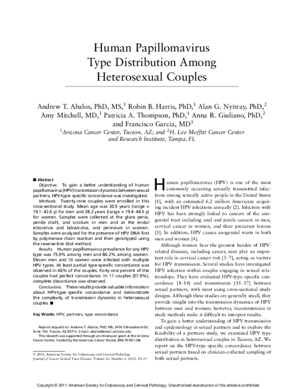 (PDF) Human papillomavirus type distribution among women with cervical ...