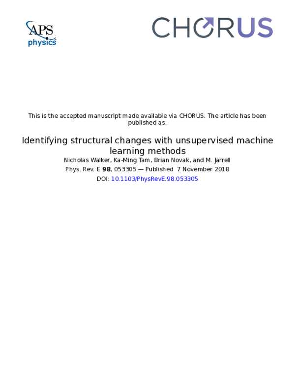 (PDF) Identifying structural changes with unsupervised machine learning ... (PDF) Identifying structural changes with unsupervised machine learning ...
