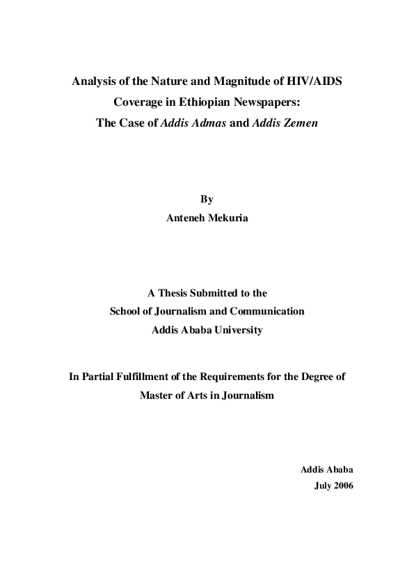 (PDF) Analysis of the Nature and Magnitude of HIV/AIDS Coverage in ...
